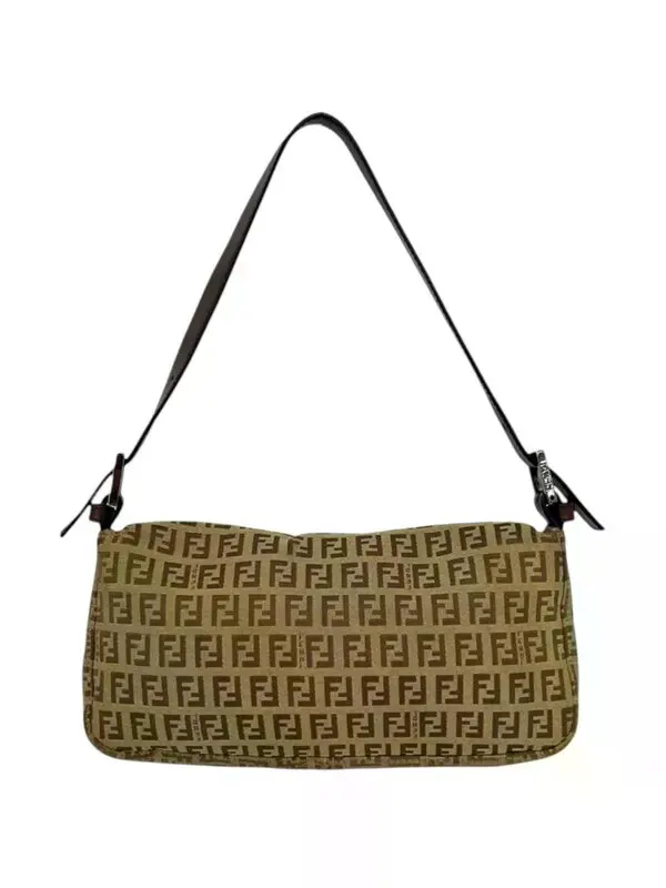 Fendi 2000-2010 Zucchino Canvas Baguette Shoulder Bag