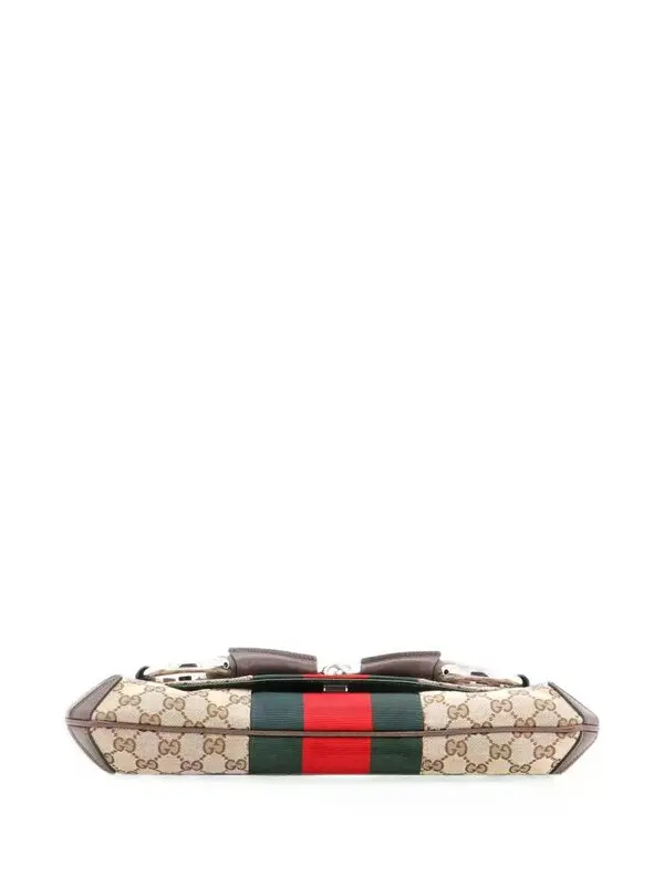 Gucci Horsebit Nm Web Chain Clutch Gg Canvas Medium Shoulder Bag