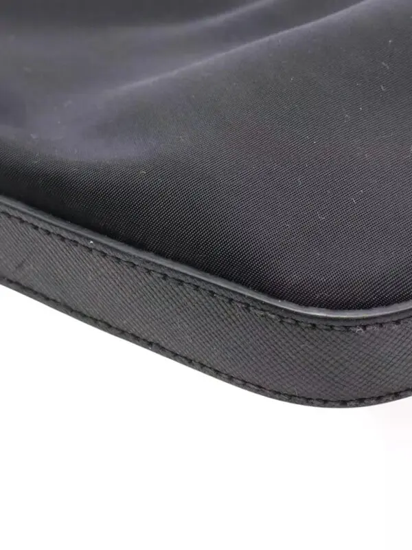 Prada Saffiano Trimmed Tessuto Zip Top Crossbody Bag