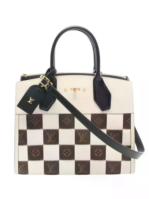LOUIS VUITTON 2019 Damier Tressage City Steamer Mm Satchel - White