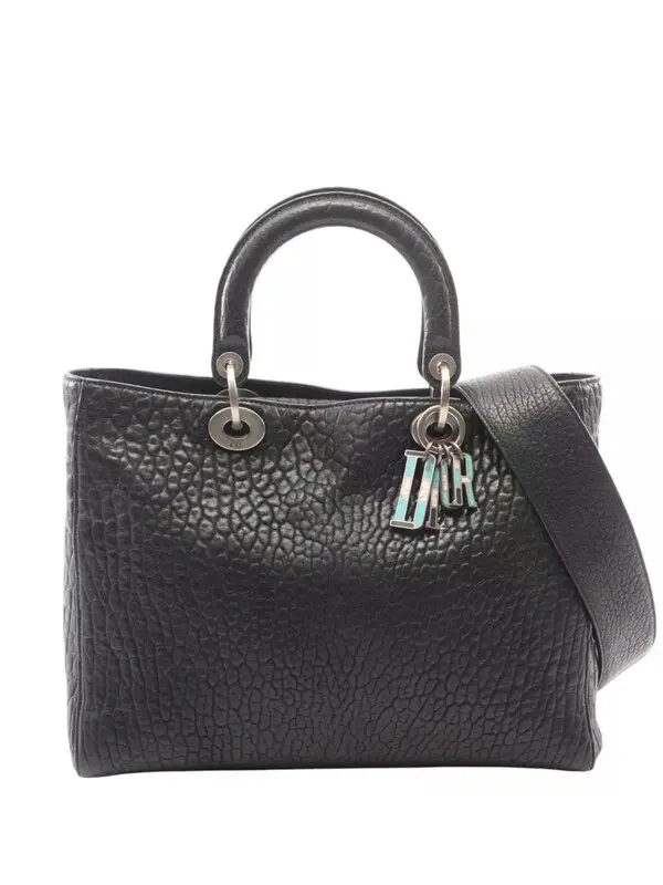 Dior Medium Pebbled Calfskin Satchel - Black