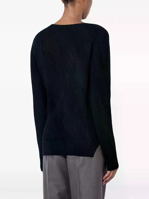 Rick Owens Ribbed-knit V-neck Sweater