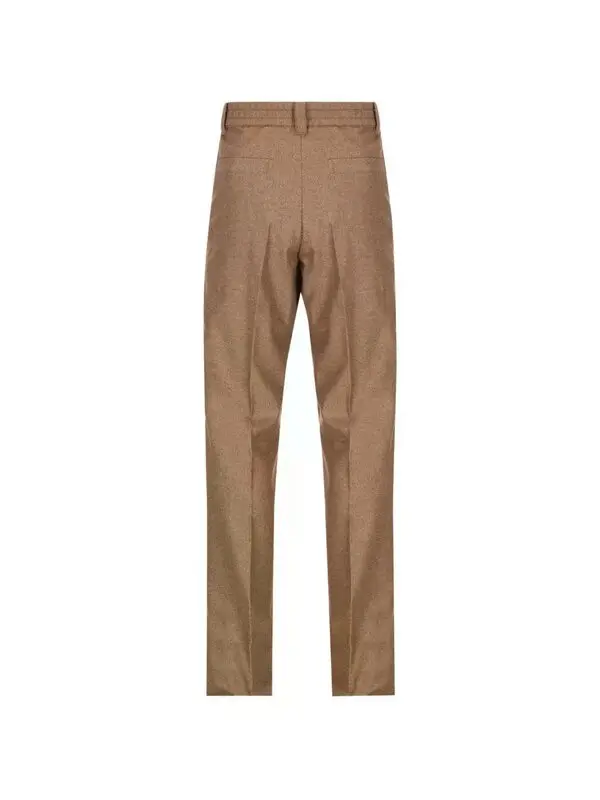 Loro Piana Reinga Pleated Melange-effect Trousers - Brown