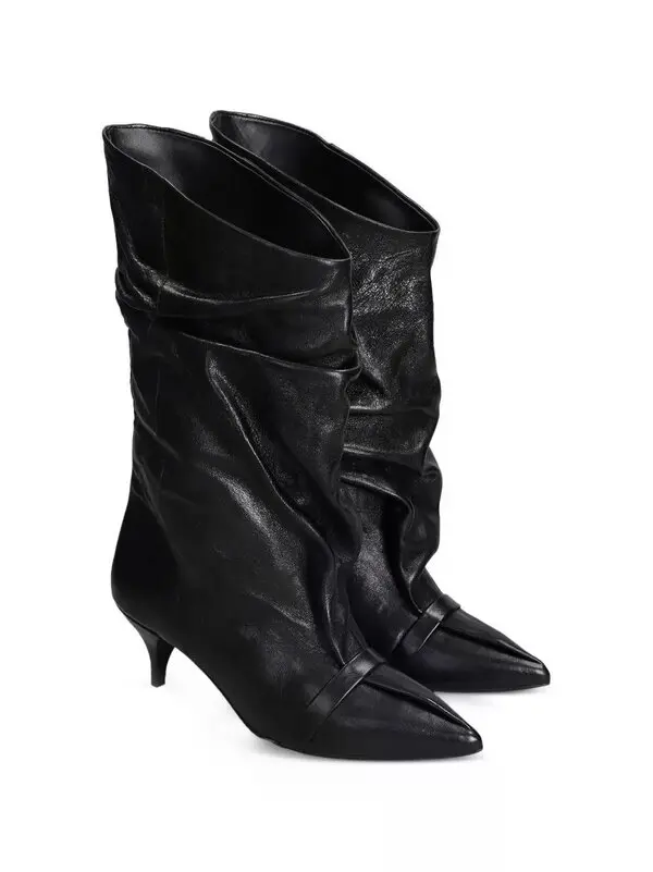 ALCHIMIA Slouchy Pointed-toe Ankle Boots - Black