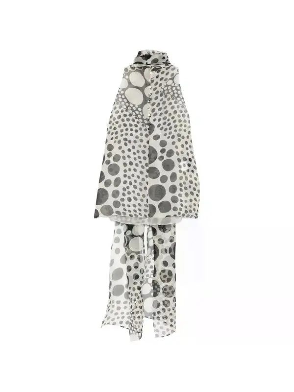 ISABEL SANCHIS Polka-dot Scarf Blouse - White