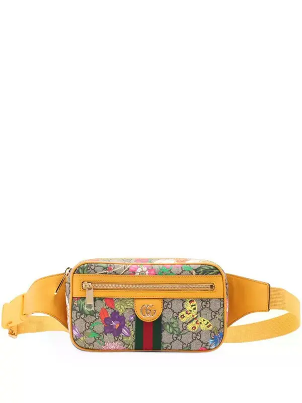 Gucci 2016-2026 Small Gg Supreme Flora Web Ophidia Belt Bag - Neutrals