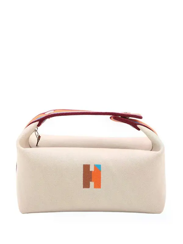 Hermès 2000-2026 Small Toile Bride A Brac H Pavillon Case Vanity Bag - Brown