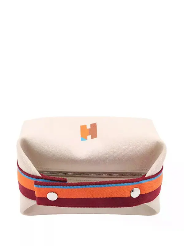 Hermès 2000-2026 Small Toile Bride A Brac H Pavillon Case Vanity Bag - Brown