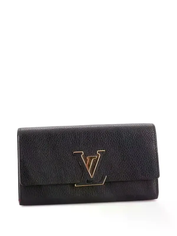 LOUIS VUITTON Capucines Wallet Leather Small Wallets - Black