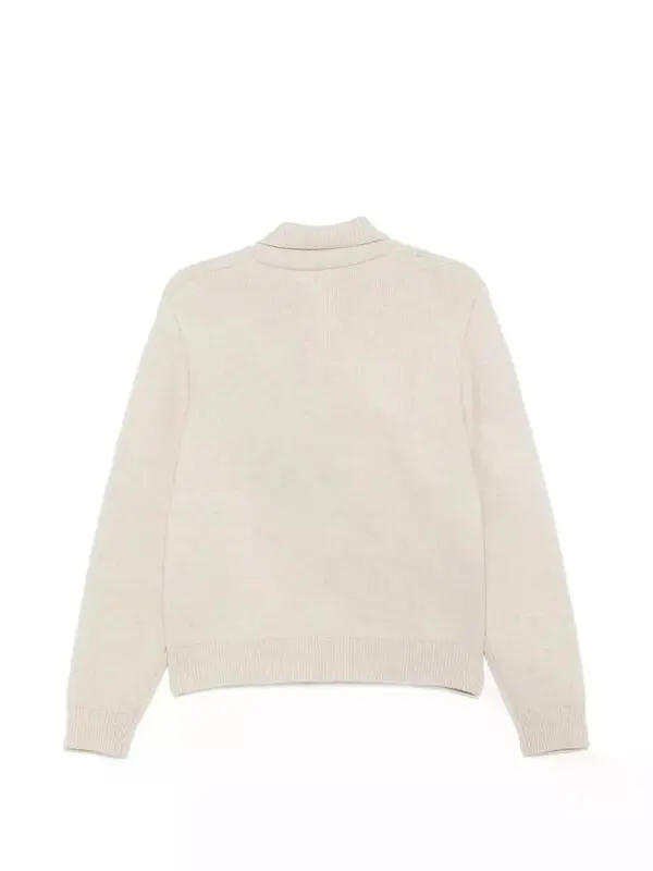 LISA YANG Aleya Zip-up Collared Sweater - Neutrals