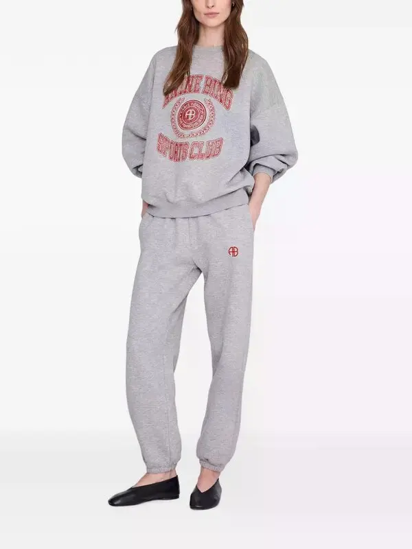 ANINE BING Karter Logo-embroidered Track Pants - Grey