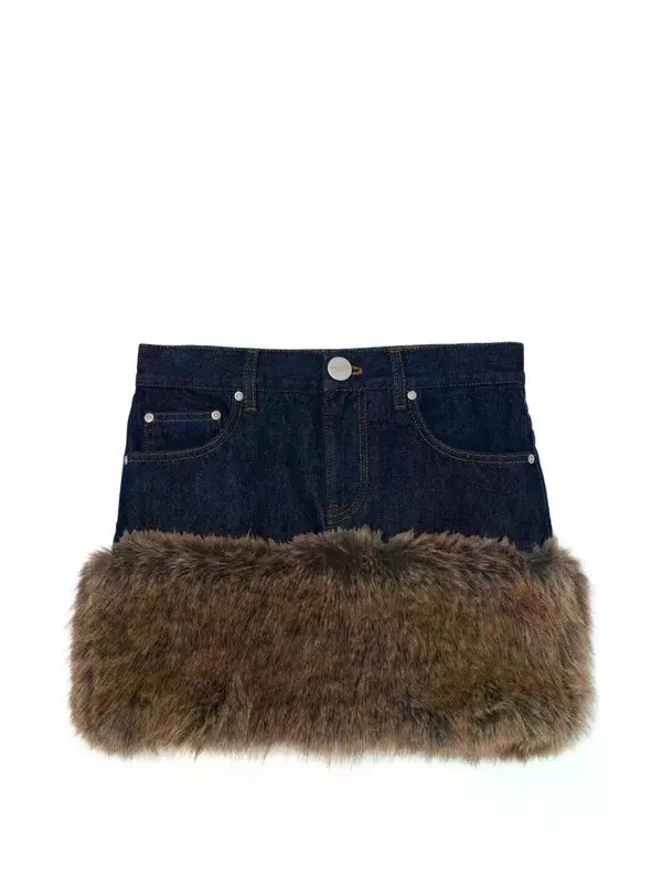 Marc Jacobs Faux-fur Denim Mini Skirt