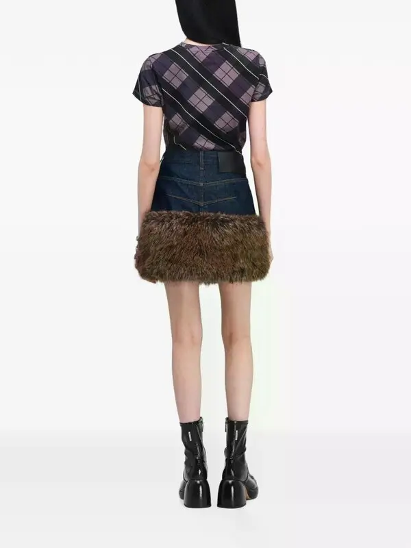Marc Jacobs Faux-fur Denim Mini Skirt
