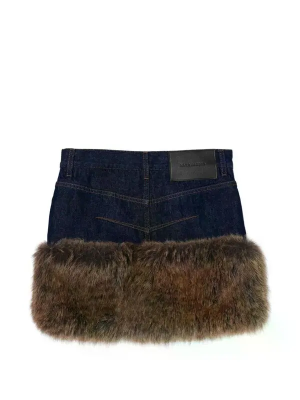 Marc Jacobs Faux-fur Denim Mini Skirt