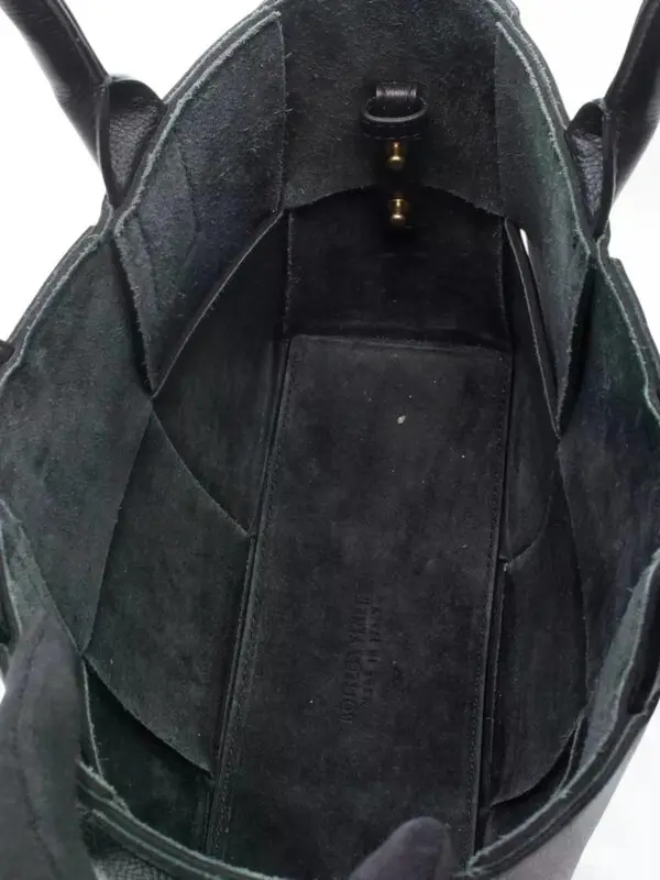 Bottega Veneta 2012-2026 Mini Lambskin Intreccio Arco Tote Satchel - Black