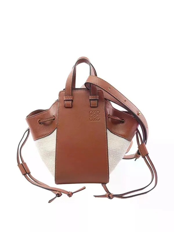 Loewe 2010-2026 Mini Leather And Canvas Hammock Bag Satchel