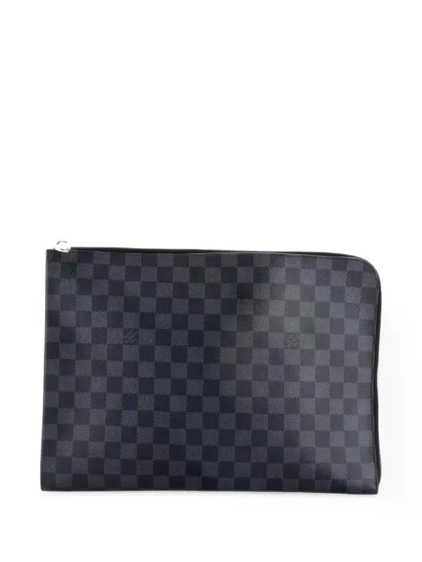 LOUIS VUITTON Damier Graphite Pochette Jour Gm Clutch Bag