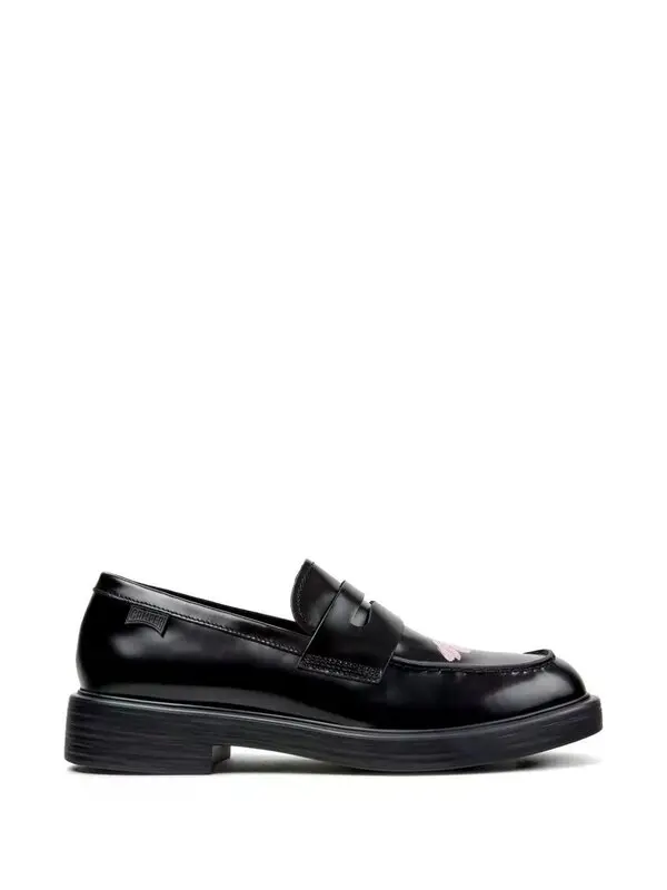 Camper Floral-print Leather Loafers