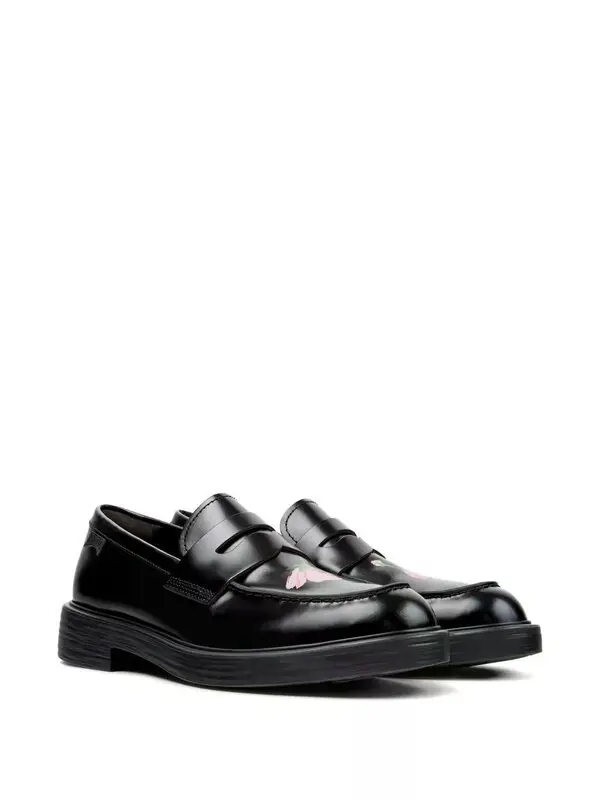 Camper Floral-print Leather Loafers
