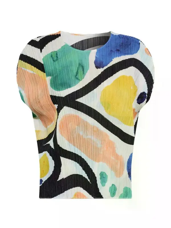 Issey Miyake Roll Abstract-print Pleated Blouse