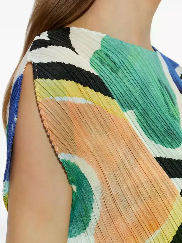 Issey Miyake Roll Abstract-print Pleated Blouse