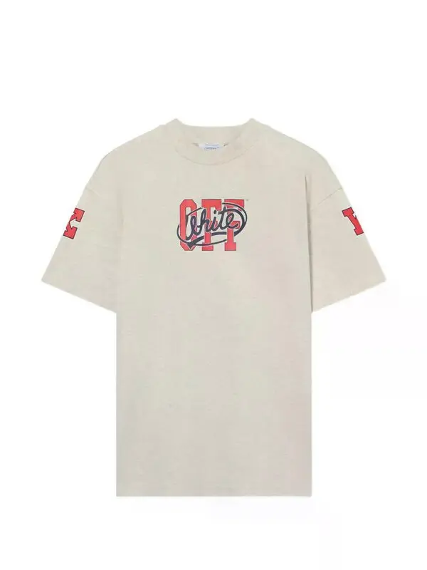 Off-White Off College Logo-print T-shirt - Neutrals