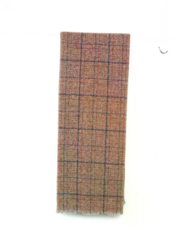 Destin Check Frayed-edge Scarf