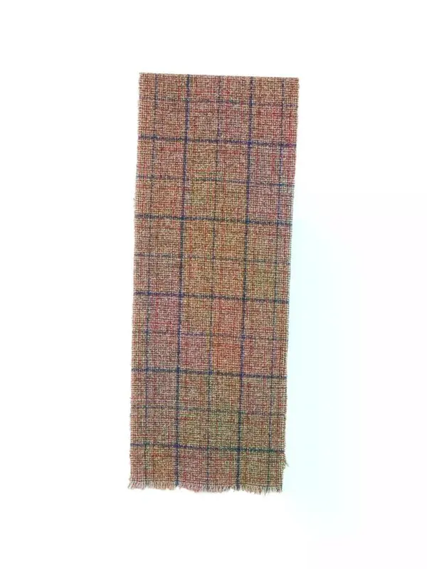 Destin Check Frayed-edge Scarf - Brown