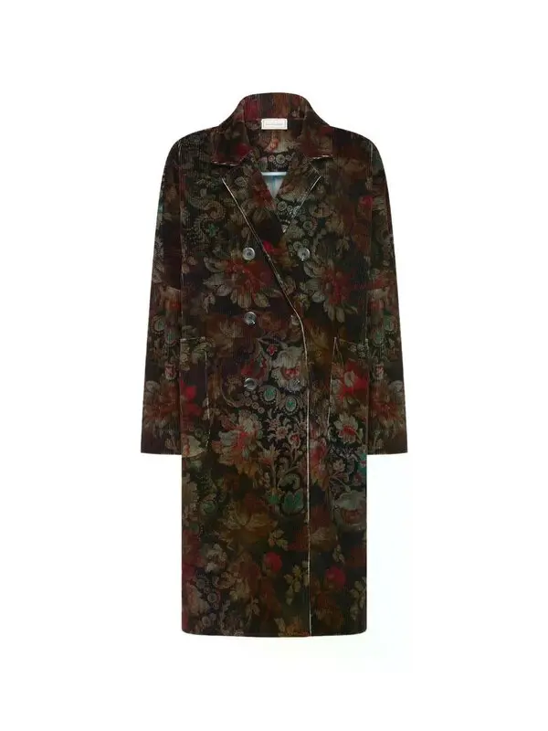 PIERRE-LOUIS MASCIA Griffintn Floral-print Double-breasted Coat