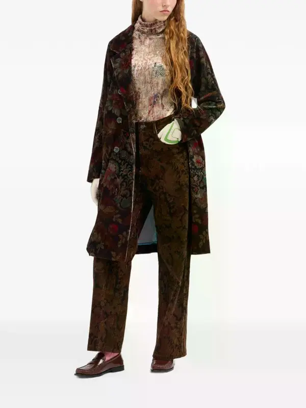 PIERRE-LOUIS MASCIA Griffintn Floral-print Double-breasted Coat