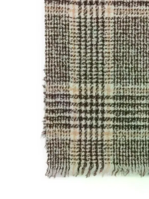Destin Check-pattern Frayed Scarf