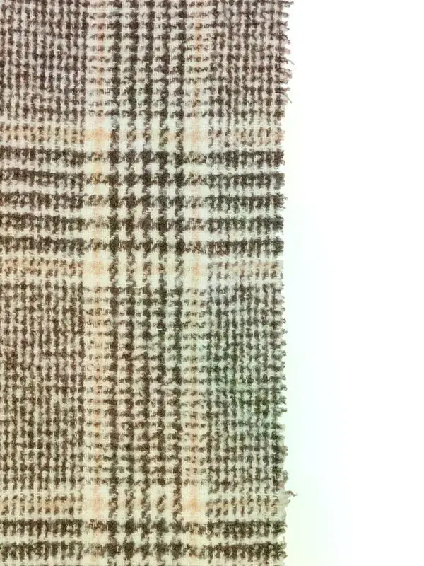 Destin Check-pattern Frayed Scarf - Brown