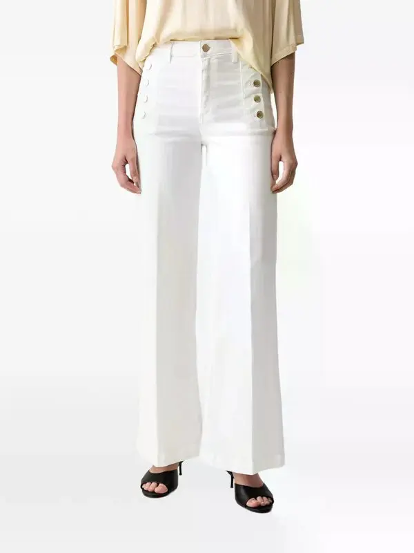 VICOLO Button-embellished Jeans - White