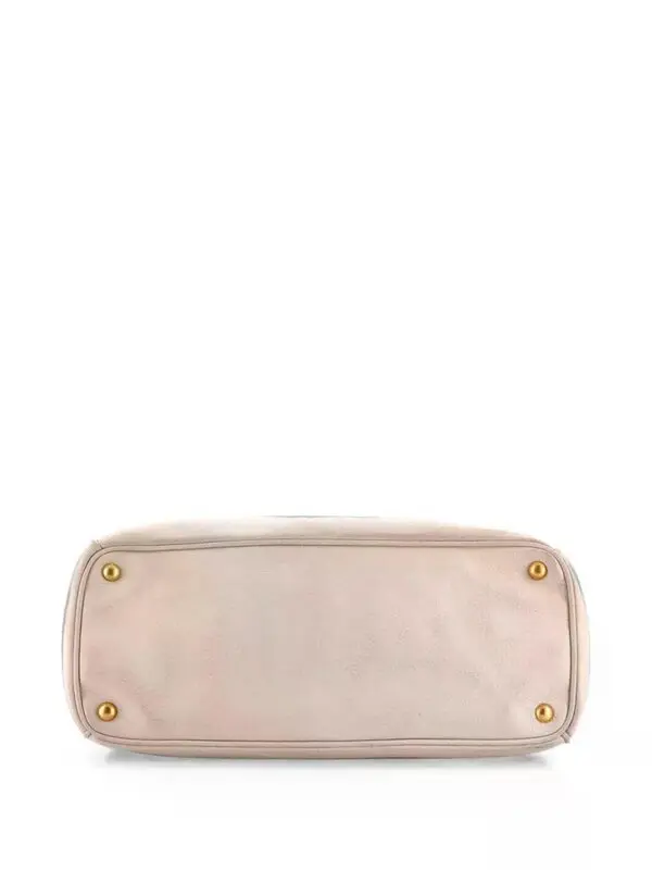 Prada Convertible Shopper Vitello Daino Large Tote Bag - White