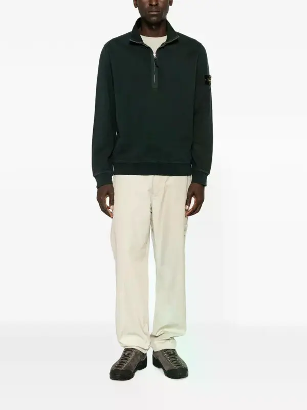 Stone Island Logo-patch Quarter-zip Sweater