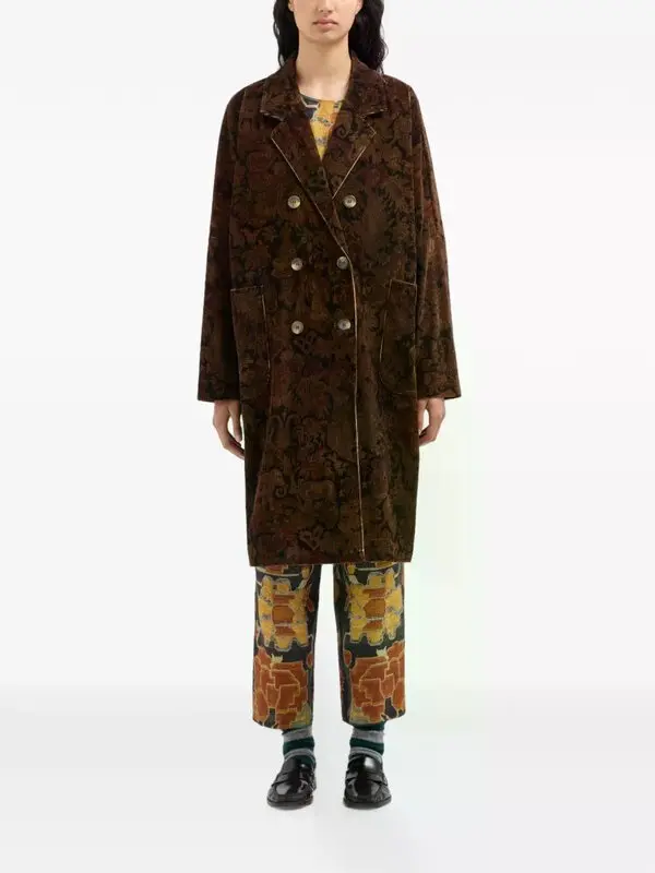 PIERRE-LOUIS MASCIA Griffintn Double-breasted Patterned Coat