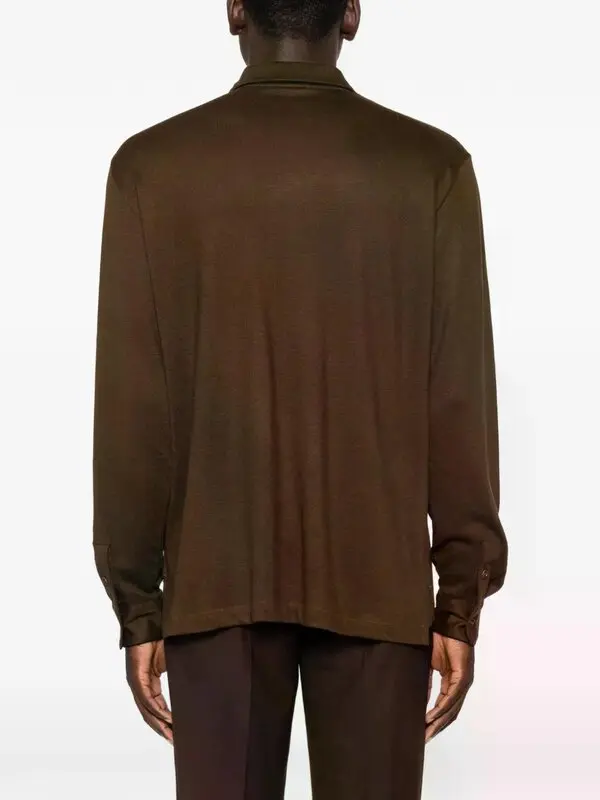 TOM FORD Long-sleeve Piqué Polo Shirt