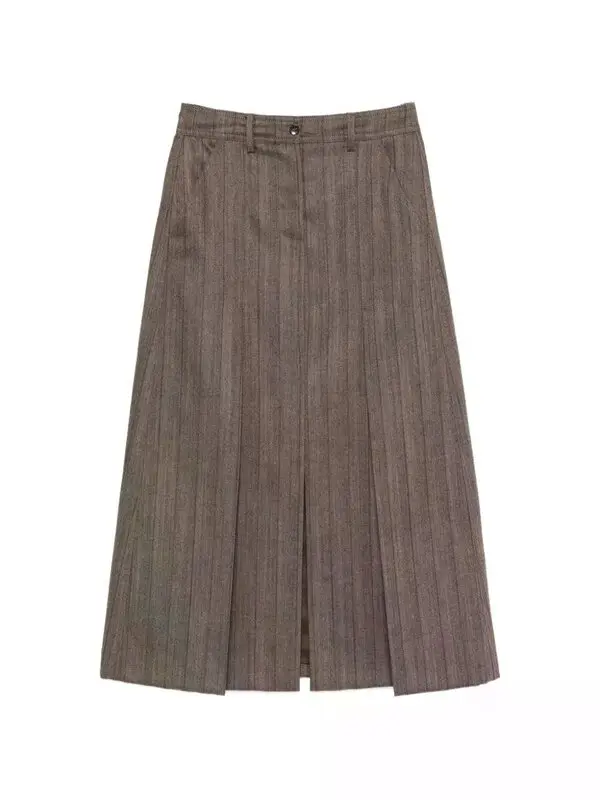 Seventy Pinstripe-pattern Pleated Maxi Skirt