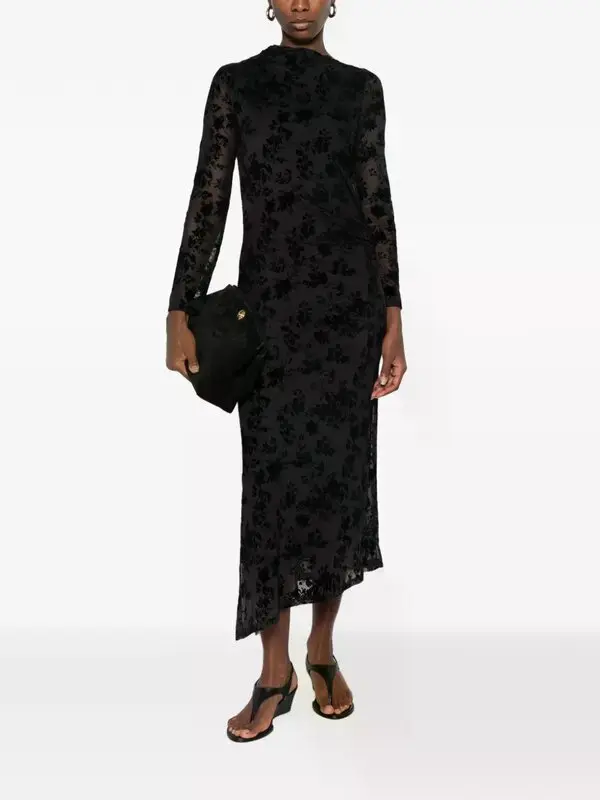 Imperial Floral-print Devoré-effect Midi Dress