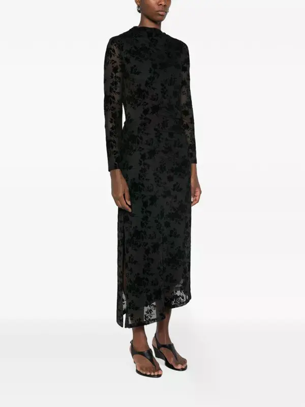 Imperial Floral-print Devoré-effect Midi Dress