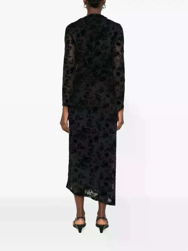 Imperial Floral-print Devoré-effect Midi Dress