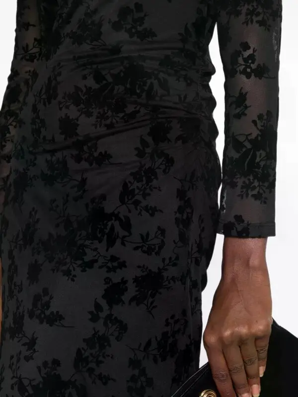 Imperial Floral-print Devoré-effect Midi Dress