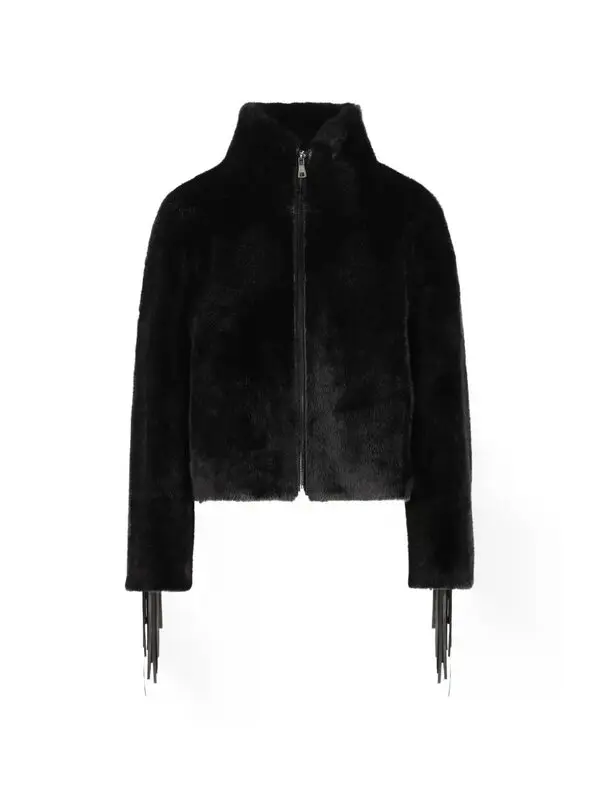 UNCOMMON Fringe-detail Funnel-neck Jacket