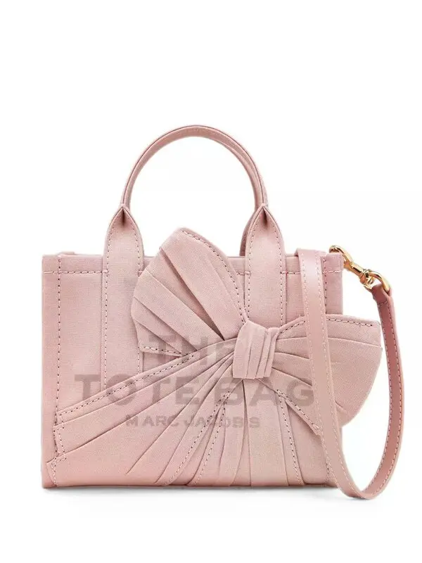 Marc Jacobs Cotton Canvas Crossbody Tote With Oversized Bow