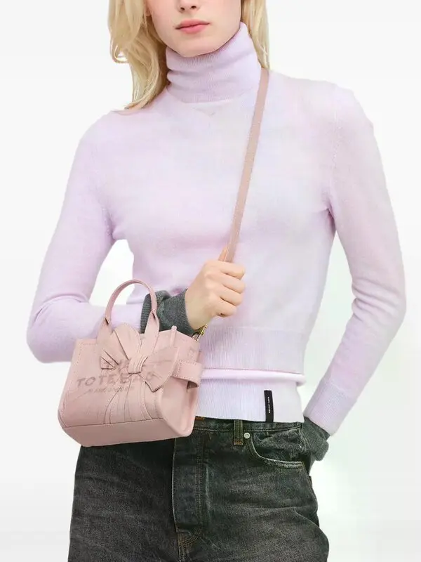 Marc Jacobs Cotton Canvas Crossbody Tote With Oversized Bow