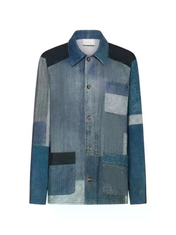 PIERRE-LOUIS MASCIA Amadobis Patchwork Denim Overshirt