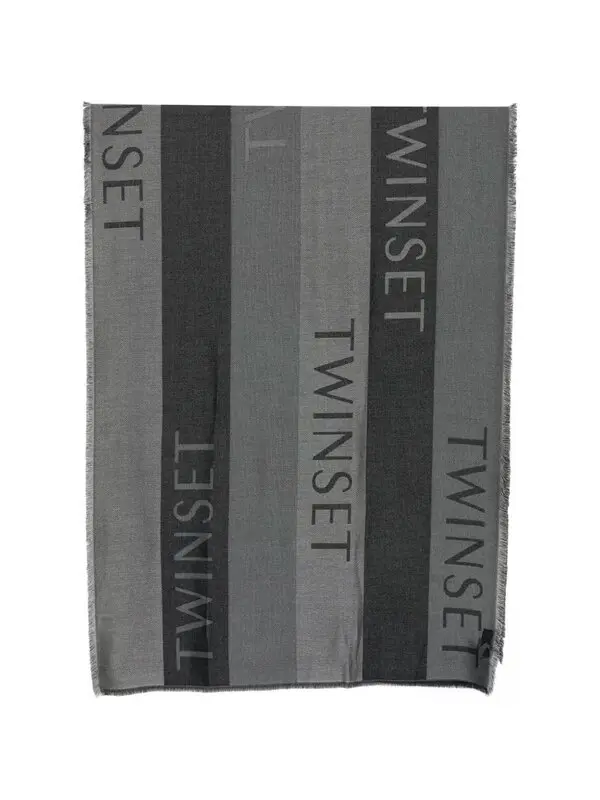 TWINSET Logo-print Frayed Scarf