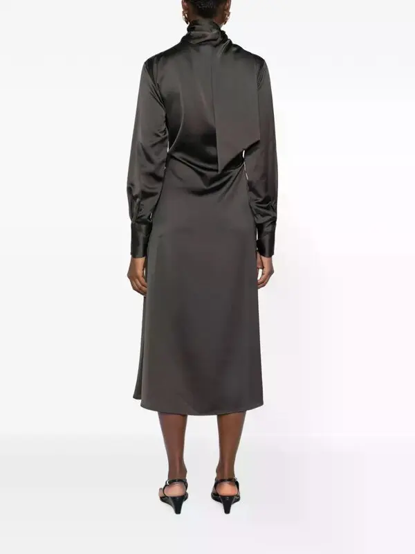 Imperial Satin-finish Wrap Midi Dress