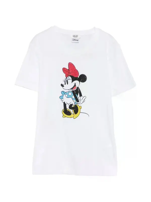 Liu Jo X Disney Minnie Mouse Rhinestone-embellished T-shirt - White