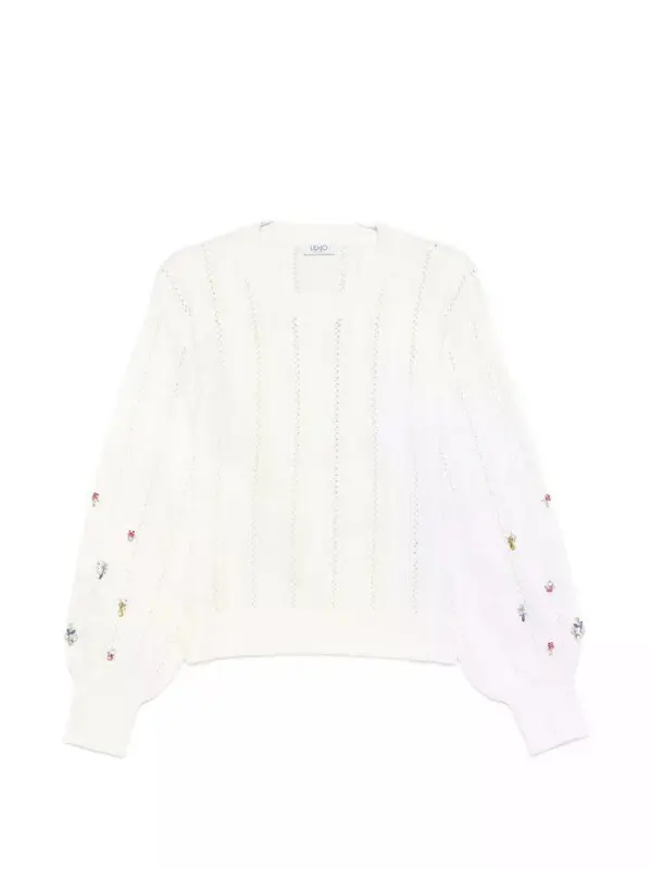 Liu Jo Crystal-embellished Cable-knit Sweater
